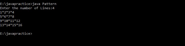 Print Number Star Pattern Type 1 » PREP INSTA