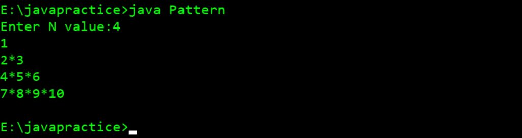 Print Triangle Pyramid | 1 2*3 4*5*6 Pattern in Java - PrepInsta