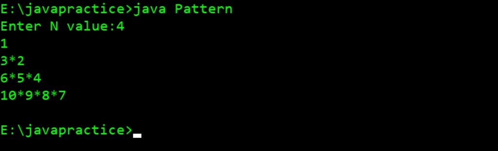 Print Triangle Pyramid | 1 3*2 4*5*6 pattern in Java - PrepInsta