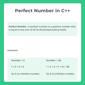 Perfect Number Program in C++ | PrepInsta
