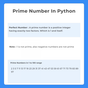 Prime number between 1 to100 in Python | PrepInsta